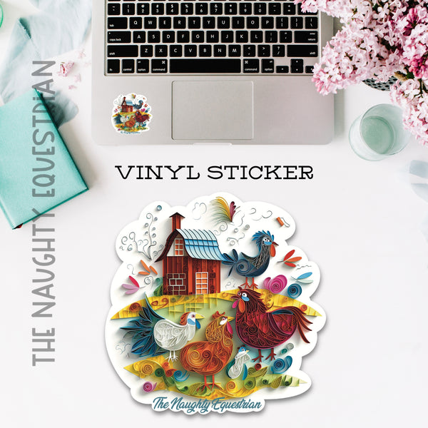 Chickens Farm Animals Sticker, Western Decal – The Naughty Equestrian